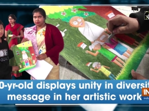 10-yr-old displays unity in diversity message in her artistic work