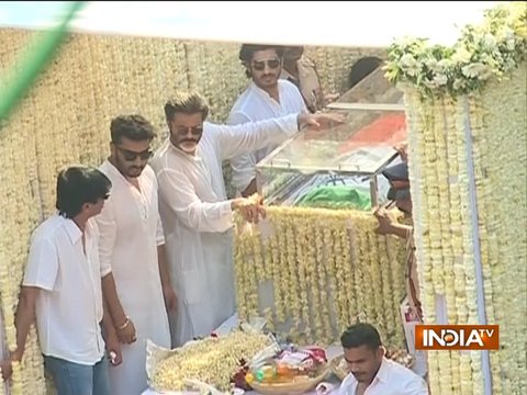 Sridevi funeral: Body of veteran actress brought to Vile Parle Seva ...