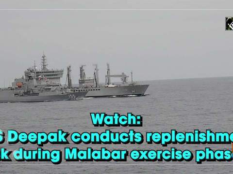 Watch: INS Deepak conducts replenishment task during Malabar exercise ...