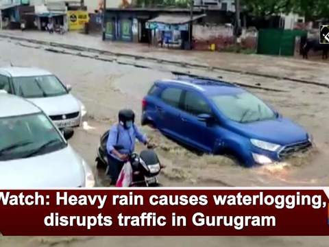 Watch: Heavy rain causes waterlogging, disrupts traffic in Gurugram
