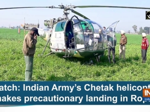 Watch: Indian Army's Chetak helicopter makes precautionary landing in Ropar