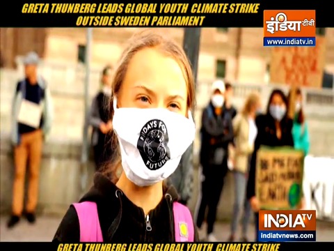 Greta Thunberg leads young activists protest against climate change ...